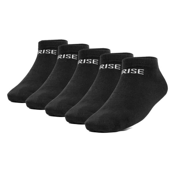 Athletic Ankle Socks - Rise – Black (5pk) - Rise Canada