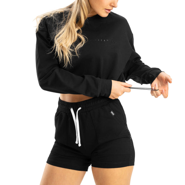 Cozy Crop Crewneck - Black - Rise Canada